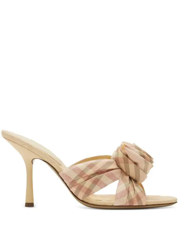 Burberry 90mm Mews Rose Mules - Neutrals