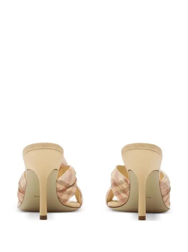 Burberry 90mm Mews Rose Mules - Neutrals