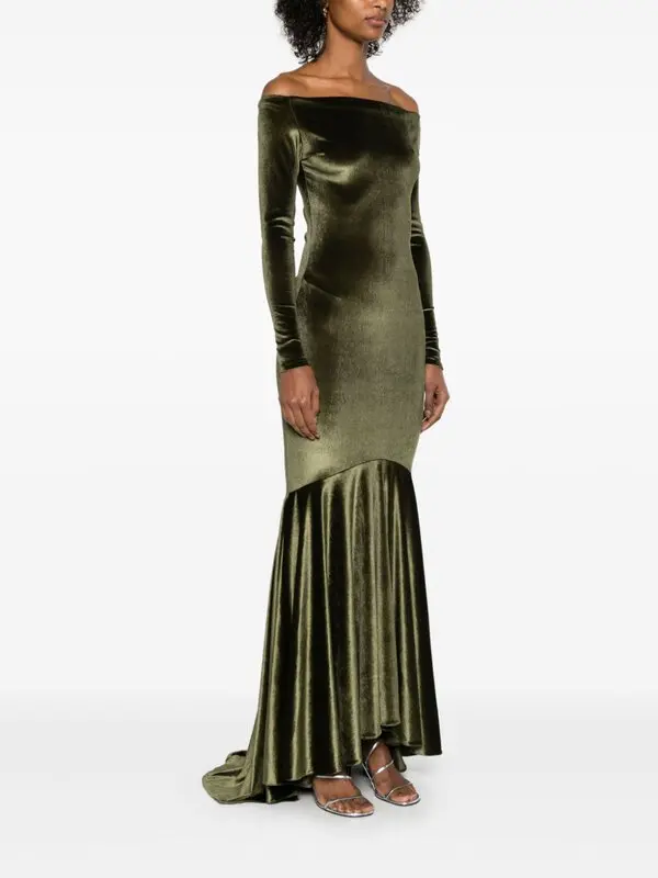ATU BODY COUTURE Off-shoulder Gown - Green