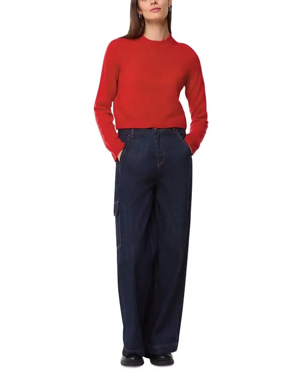 Whistles Cropped Crewneck Cashmere Sweater