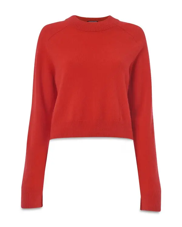 Whistles Cropped Crewneck Cashmere Sweater