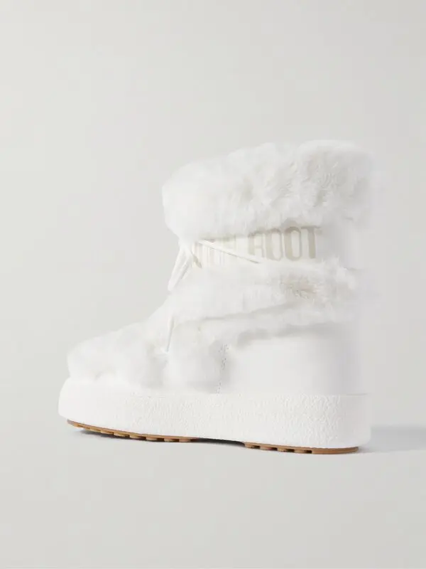 Moon Boot Ltrack Monaco Plush-trimmed Snow Boots - White