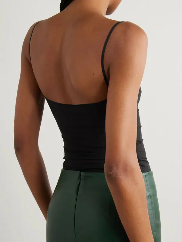 ST. AGNI Stretch-silk Voile Camisole - Black