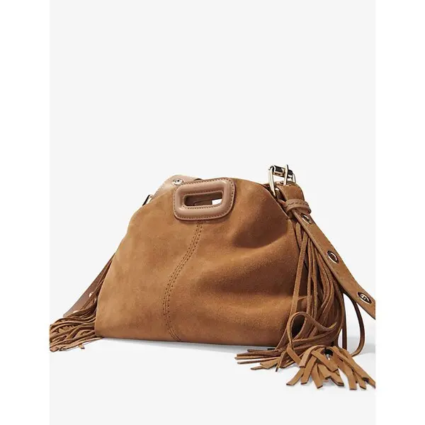 Maje Mini Suede Shoulder Bag - Bruns
