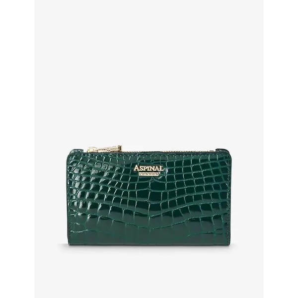 ASPINAL OF LONDON Mayfair Logo-plaque Leather Wallet - Evergreen