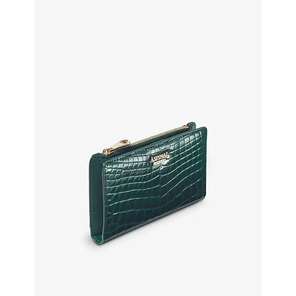 ASPINAL OF LONDON Mayfair Logo-plaque Leather Wallet - Evergreen