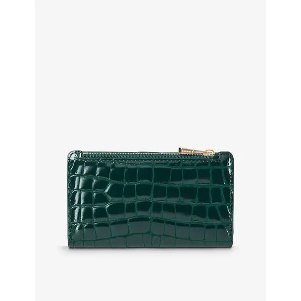 ASPINAL OF LONDON Mayfair Logo-plaque Leather Wallet - Evergreen