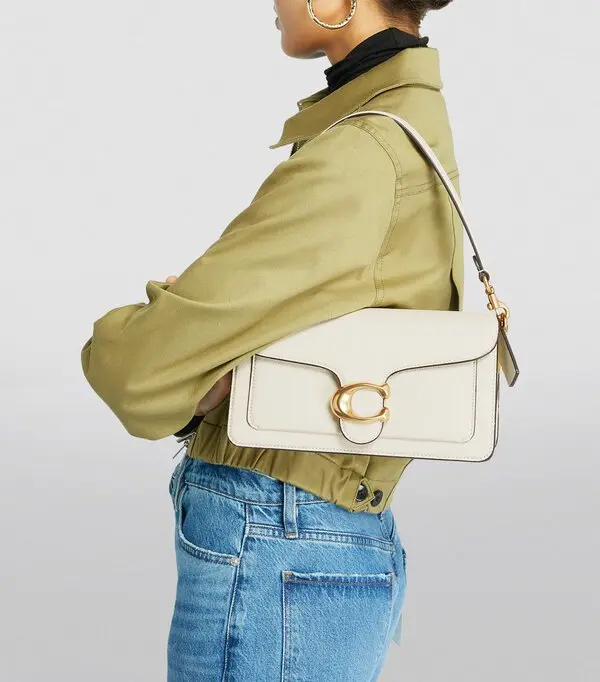 COACH Pebbled Leather Tabby Shoulder Bag - Ivory