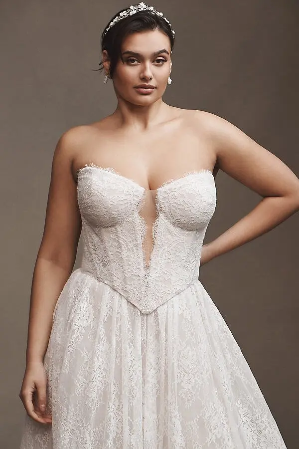 Watters Wtoo Charlotte Lace Wedding Gown - Ivory Blush