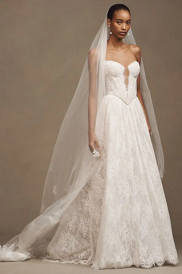 Watters Wtoo Charlotte Lace Wedding Gown - White
