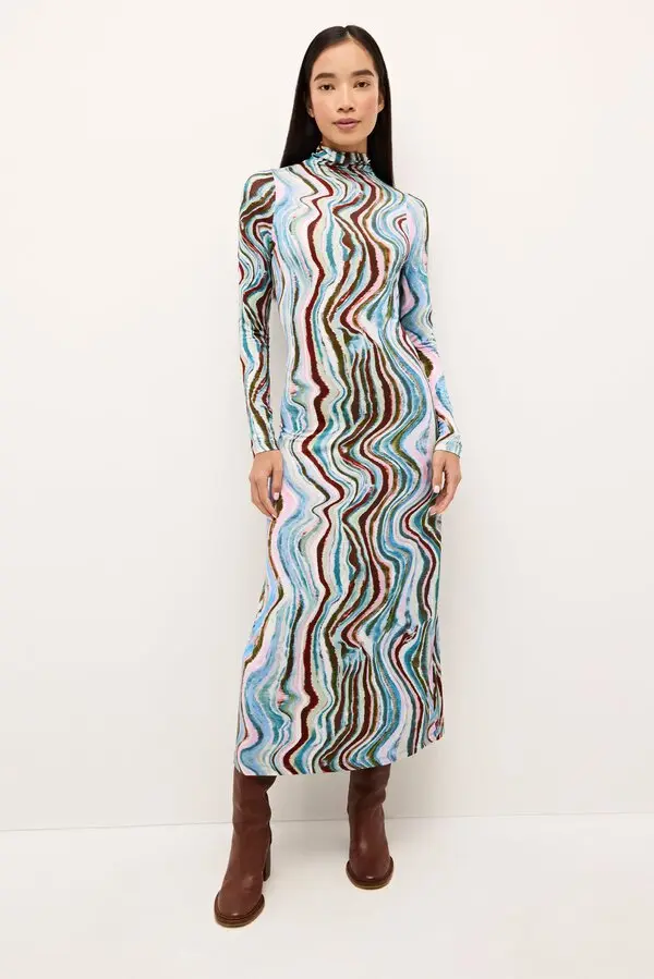 MARIE OLIVER Paxton Turtleneck Dress - Agate Stone