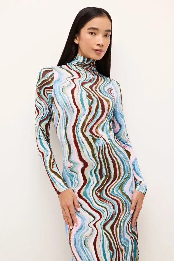 MARIE OLIVER Paxton Turtleneck Dress - Agate Stone