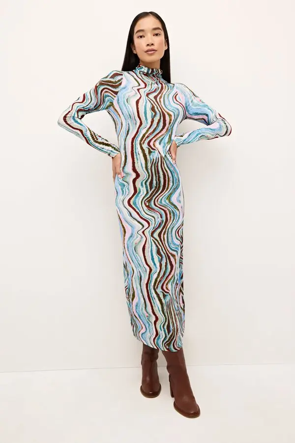 MARIE OLIVER Paxton Turtleneck Dress - Agate Stone