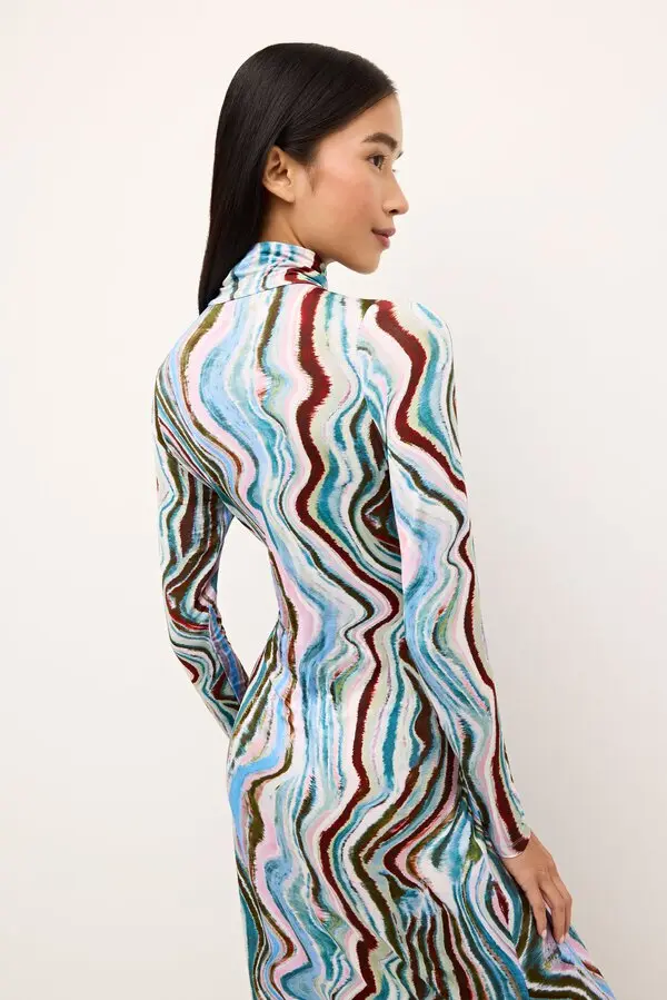 MARIE OLIVER Paxton Turtleneck Dress - Agate Stone