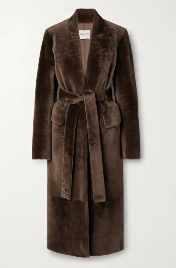 SALON 1884 Henning Belted Shearling Coat