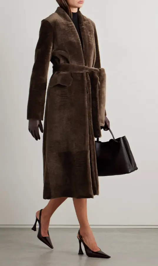 SALON 1884 Henning Belted Shearling Coat