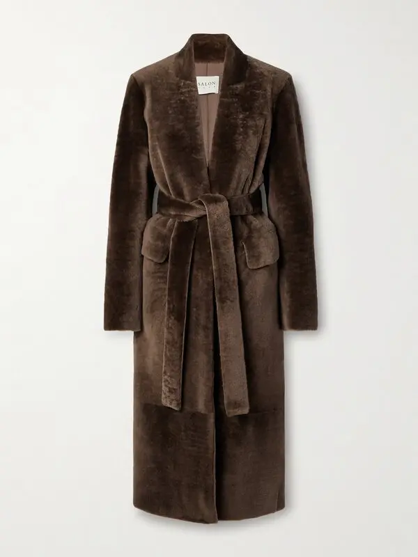 SALON 1884 Henning Belted Shearling Coat