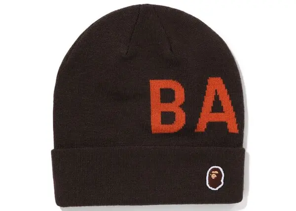 A BATHING APE Knit Beanie - Brown
