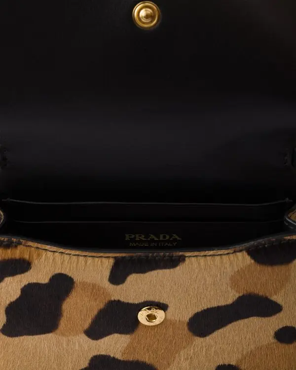 Prada Printed Leather Card Holder With Shoulder Strap