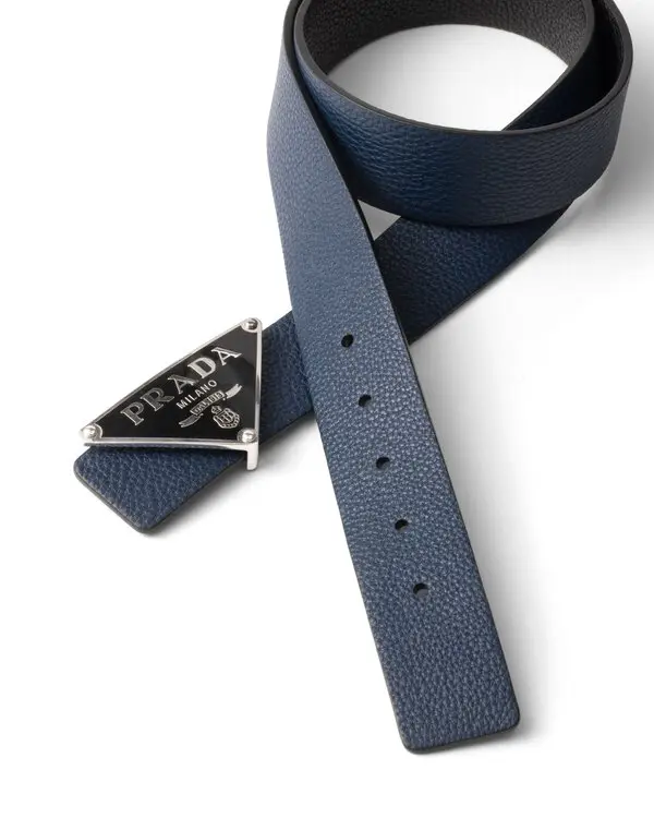 Prada Leather Belt Strap - Blue
