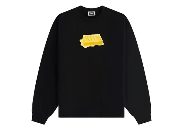 Kith Treats Waffle Butter Nelson Crewneck Sweatshirt - Black