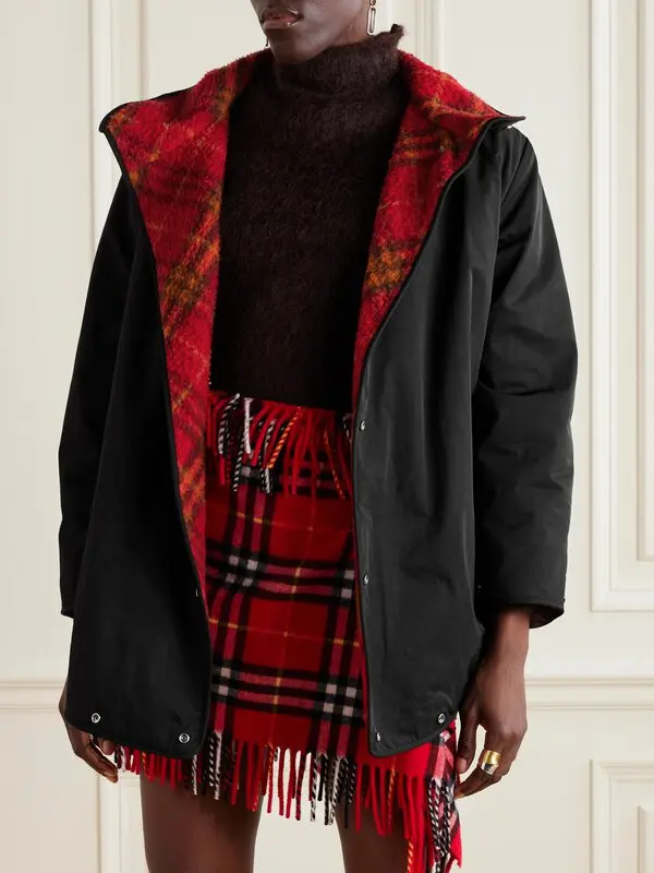 Burberry Layered Hooded Cotton-canvas Coat