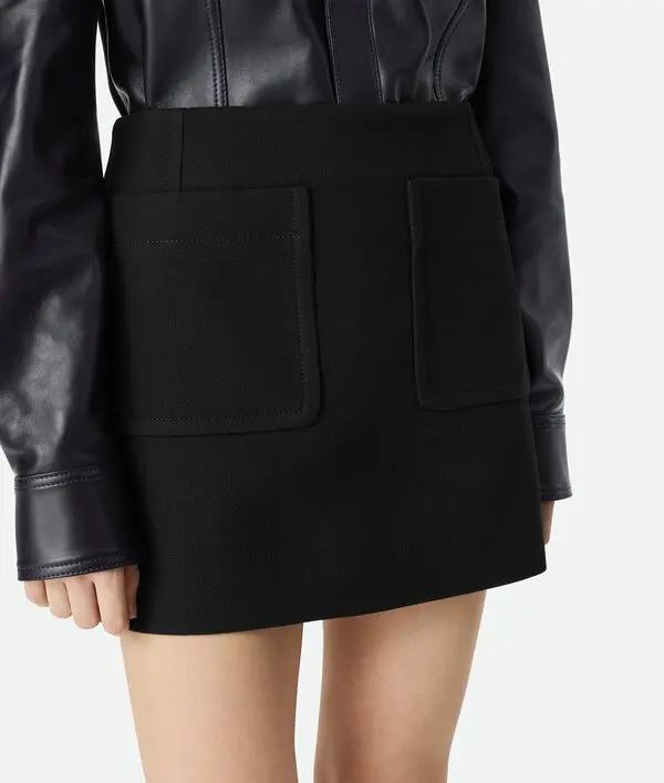 Bottega Veneta Double Cotton Skirt - Black