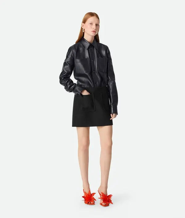 Bottega Veneta Double Cotton Skirt - Black