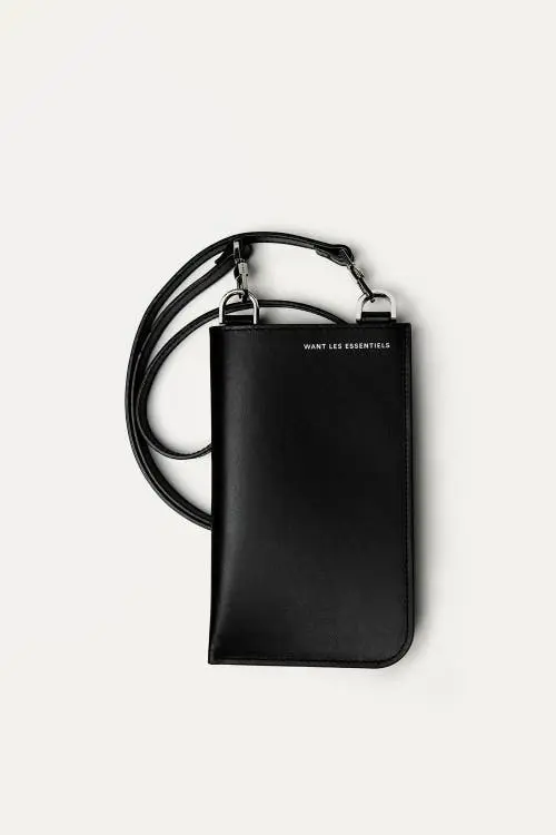WANT Les Essentiels Arch Smooth Leather Phone Bag - Black