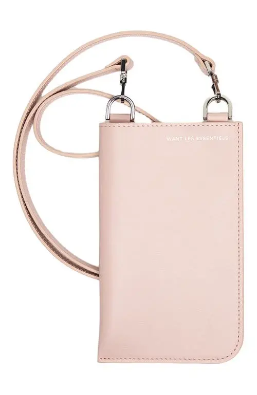 WANT Les Essentiels Arch Smooth Leather Phone Bag - Blush