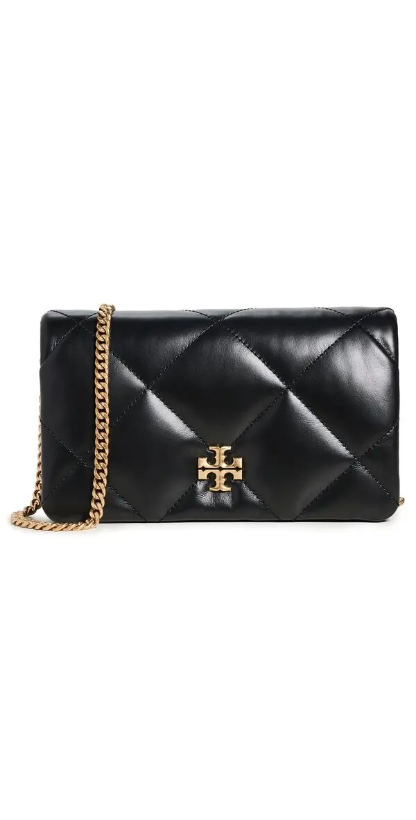 Tory Burch Kira Diamond Quilt Chain Wallet - Black