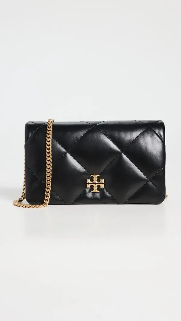 Tory Burch Kira Diamond Quilt Chain Wallet - Black