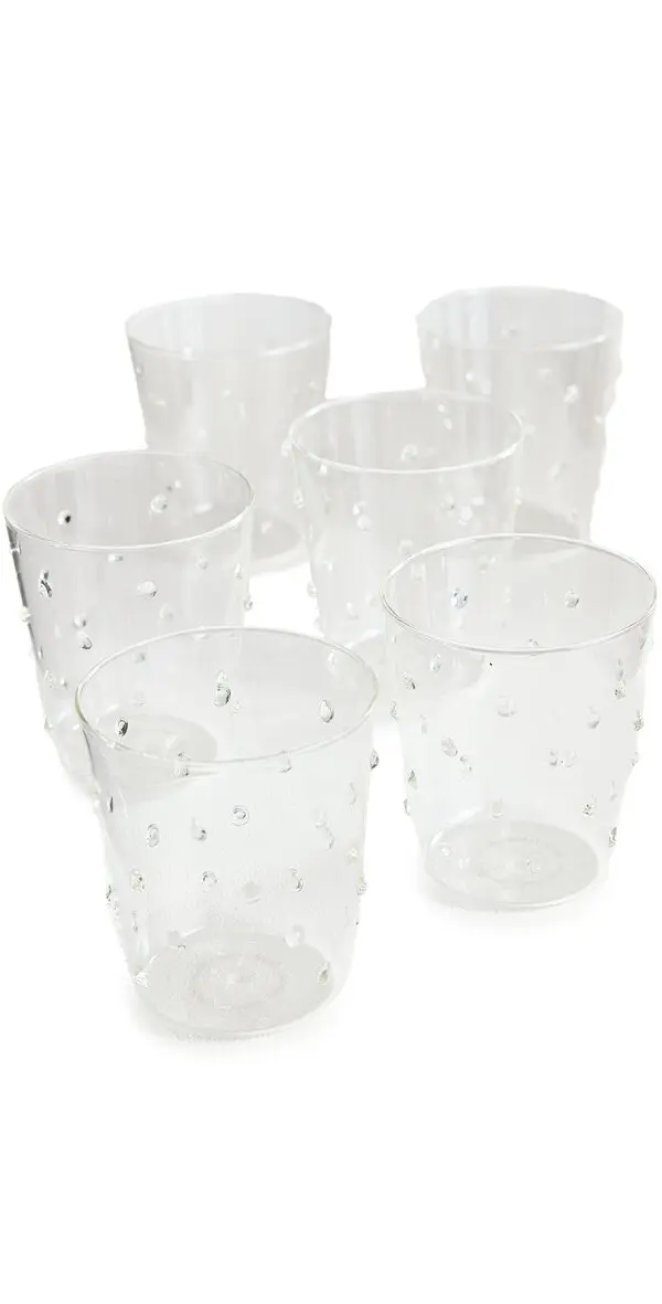 ZAFFERANO Party Dots Tumbler Set Of 6 - Transparent