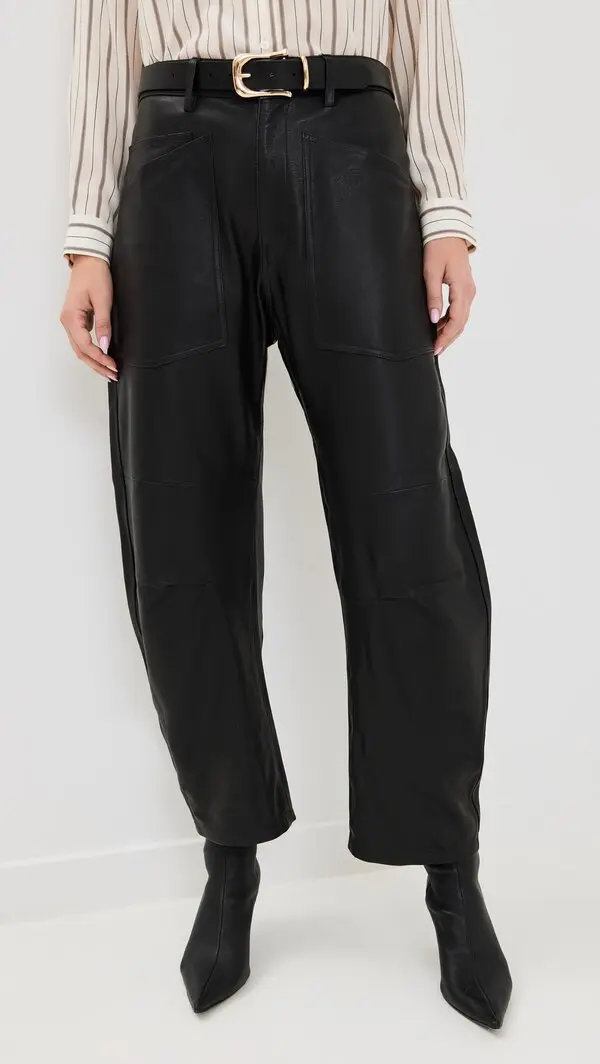 NILI LOTAN Shon Leather Pants - Black