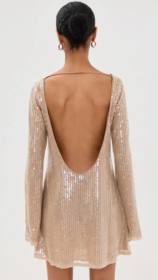 reformation sequin mini dress Reformation Alaia Sequin Mini Dress - Champagne Sequin
