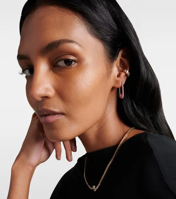 ANITA KO Safety Pin Single Earring With Sapphires - Gold
