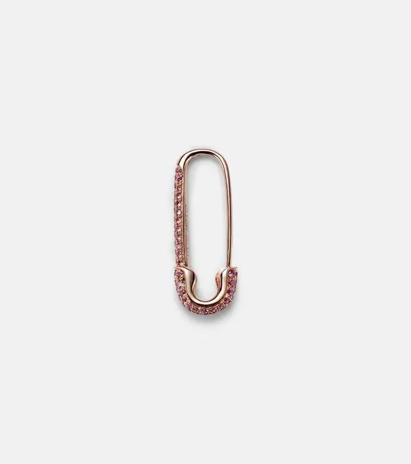 ANITA KO Safety Pin Single Earring With Sapphires - Gold