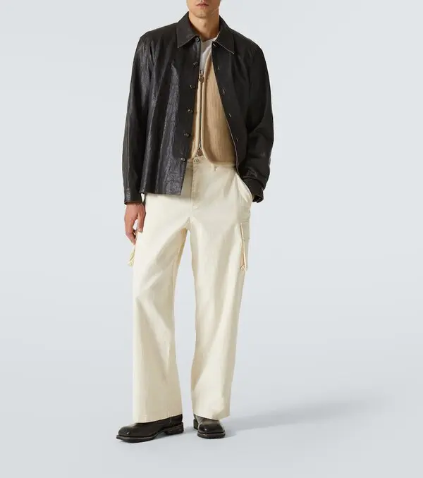 Our Legacy Mount Striped Cotton Cargo Pants - Beige