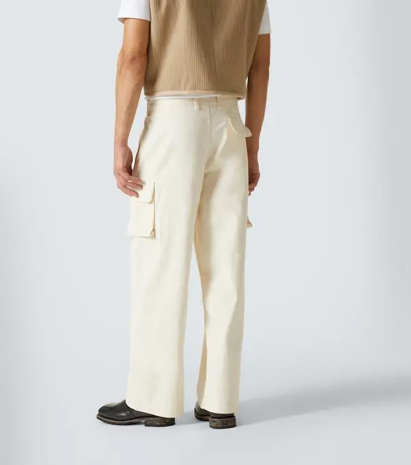 Our Legacy Mount Striped Cotton Cargo Pants - Beige