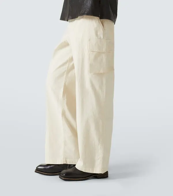 Our Legacy Mount Striped Cotton Cargo Pants - Beige