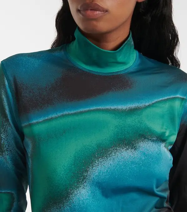 Aztech Mountain Next To Skin Printed Ski Top - Green