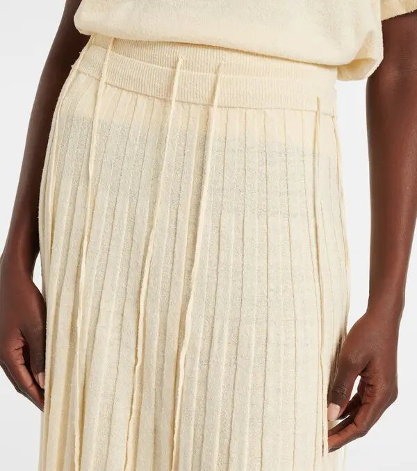 Christopher Esber Pleated Maxi Skirt In Ecru - Beige