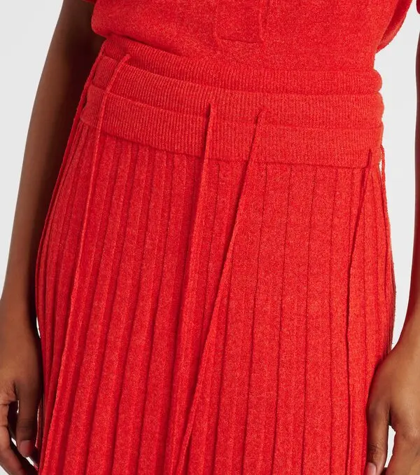 Christopher Esber Linen And Silk-blend Maxi Skirt - Red