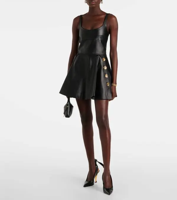 Givenchy Embellished Leather Mini Dress