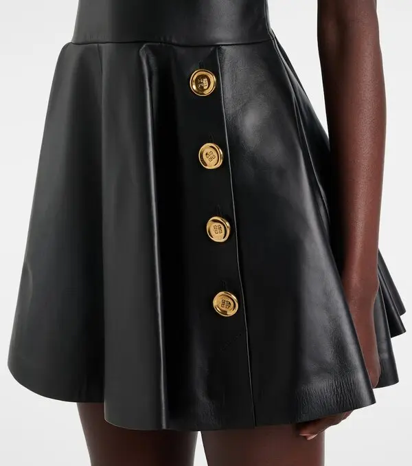 Givenchy Embellished Leather Mini Dress