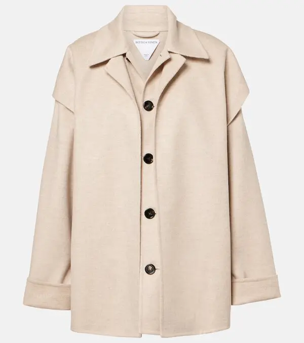 Bottega Veneta Wool And Cashmere Car Coat - Beige