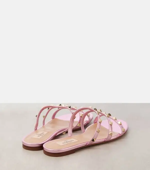 Valentino Garavani Rockstud Classic Leather Flats - Pink