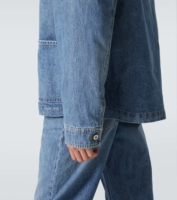 Bottega Veneta Suede-trimmed Padded Denim Jacket - Blue