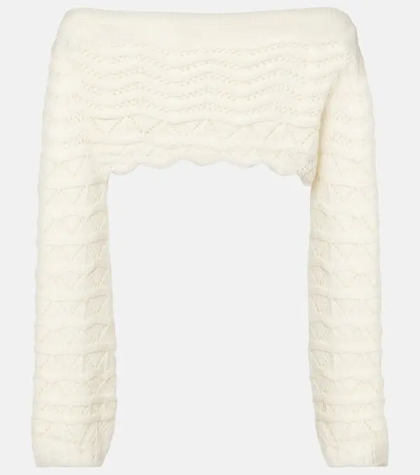 BANANHOT Helena Crochet Crop Top - White