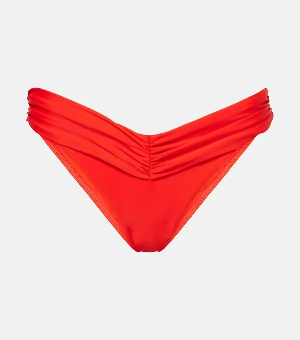 BANANHOT Jasmin Ruched Bikini Bottoms - Red